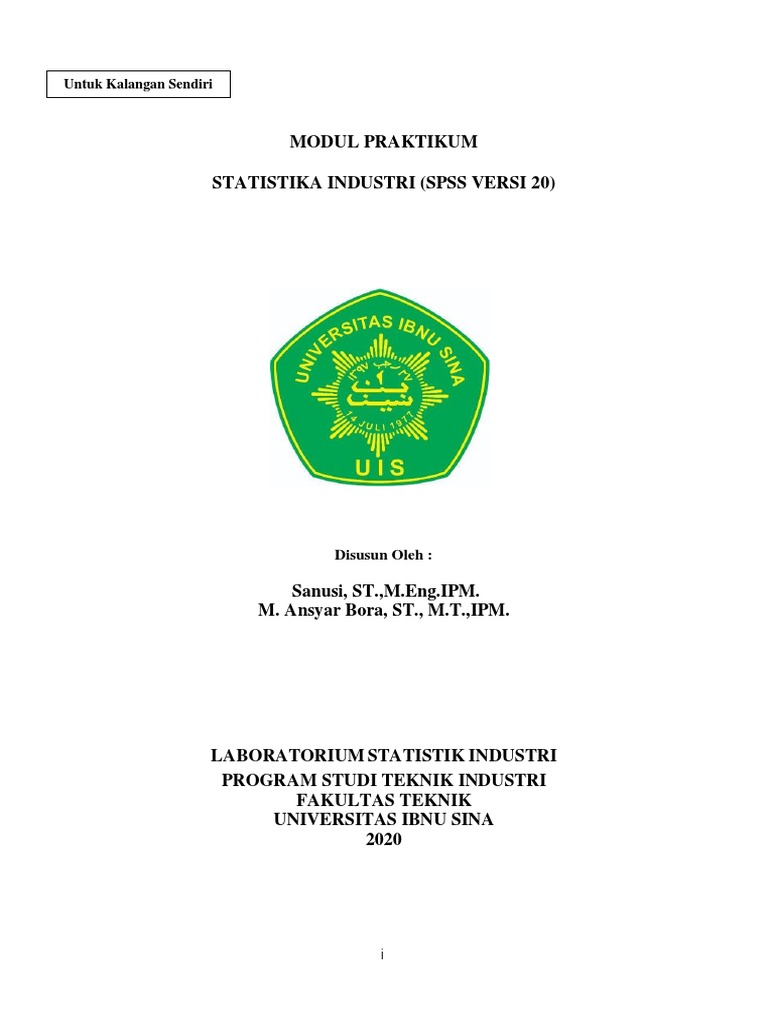 Modul Praktikum Statistika Industri Spss Tahun 2020 Ti | PDF