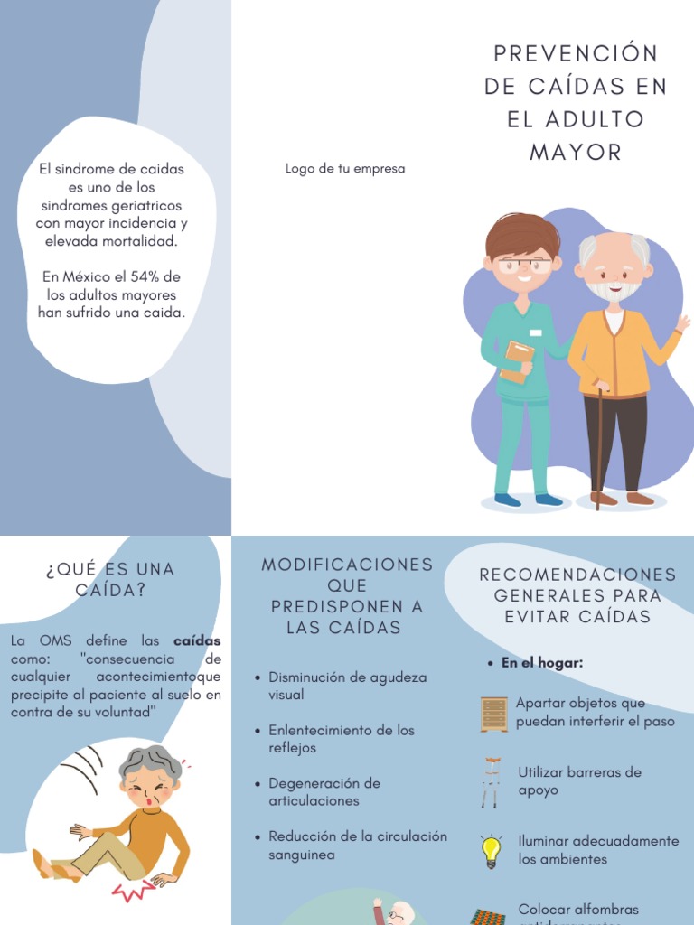 Tríptico Fisioterapia, Prevención de Caídas en Adultos Mayores | PDF