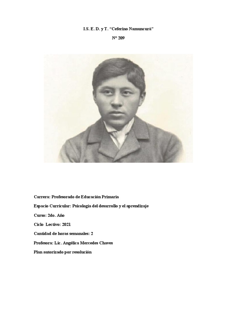 Programa Psicologia Del Desarrollo y El Aprendizaje 2 EP 2021 2 | PDF | Evaluación | Maestros