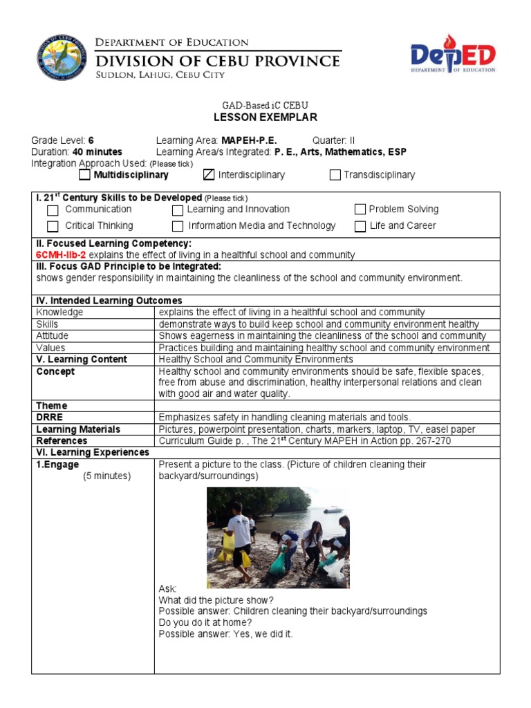 Lesson Exemplar Art 6 | PDF | Learning | Community