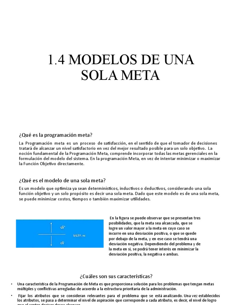 Modelos de Una Sola Meta | Descargar gratis PDF | Programación de ...