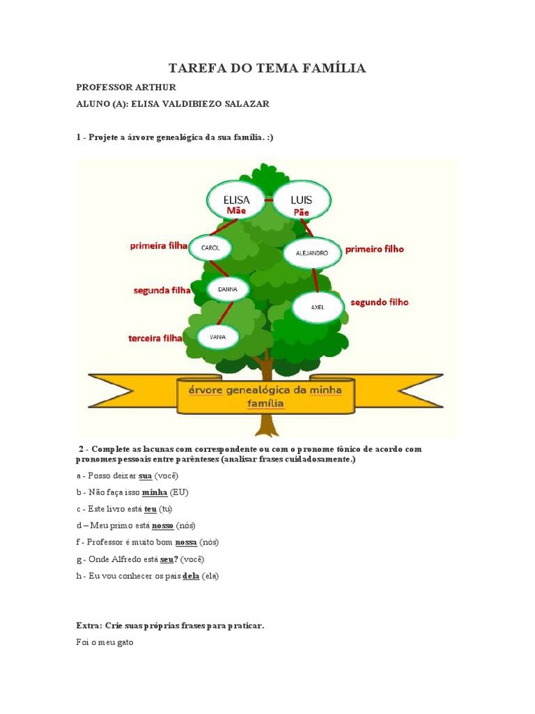 Tarefa Do Tema Família | PDF