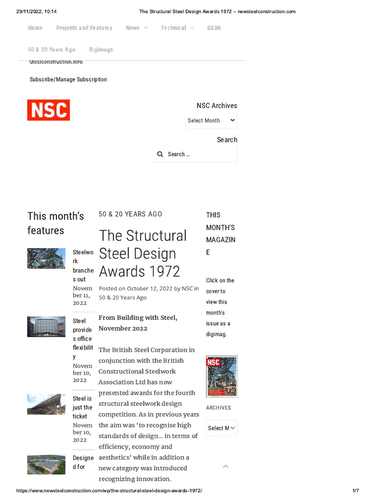 The Structural Steel Design Awards 1972 - 1 | PDF | Teaching Methods ...