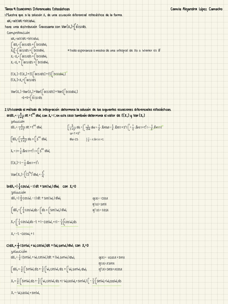 Ecuaciones Diferenciales Estocásticas | PDF | Sustracción | Matemáticas ...
