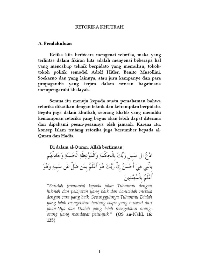 Adoc - Pub - Retorika Khutbah Di Dalam Al Quran Allah Berfirman | PDF