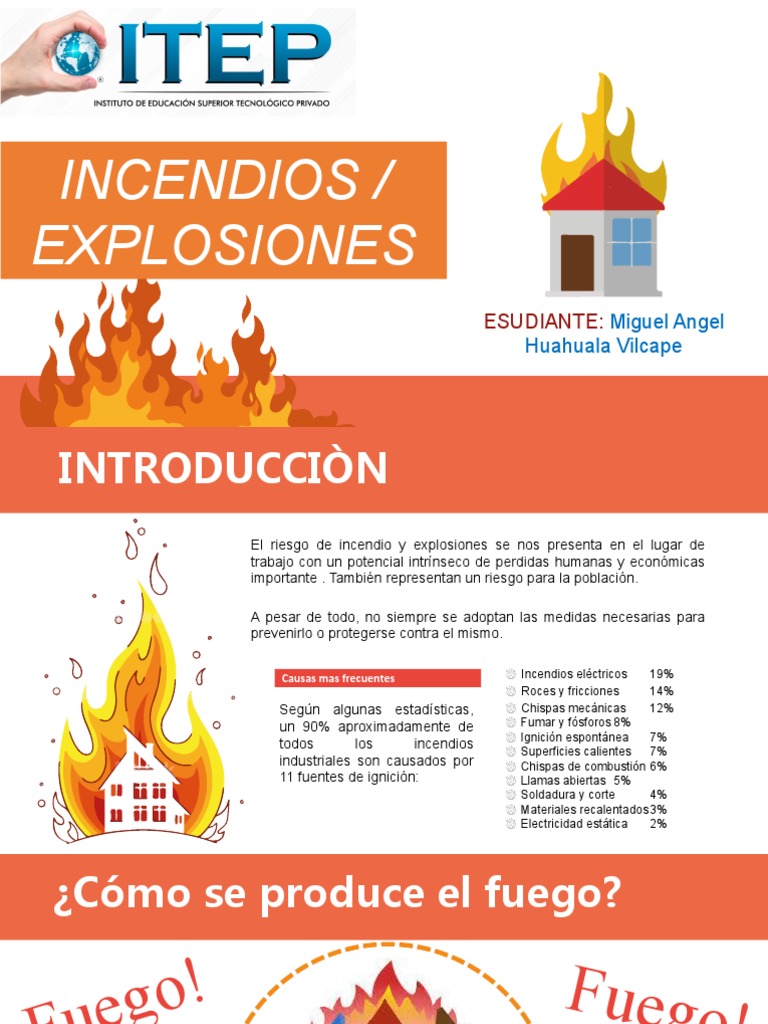 Incendios y Explosiones - Miguel Huahuala | PDF | Combustión | Incendios