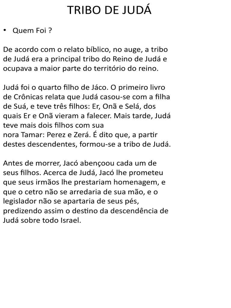 A Tribo de Judá: História e Significado | PDF | Religião e Espiritualidade