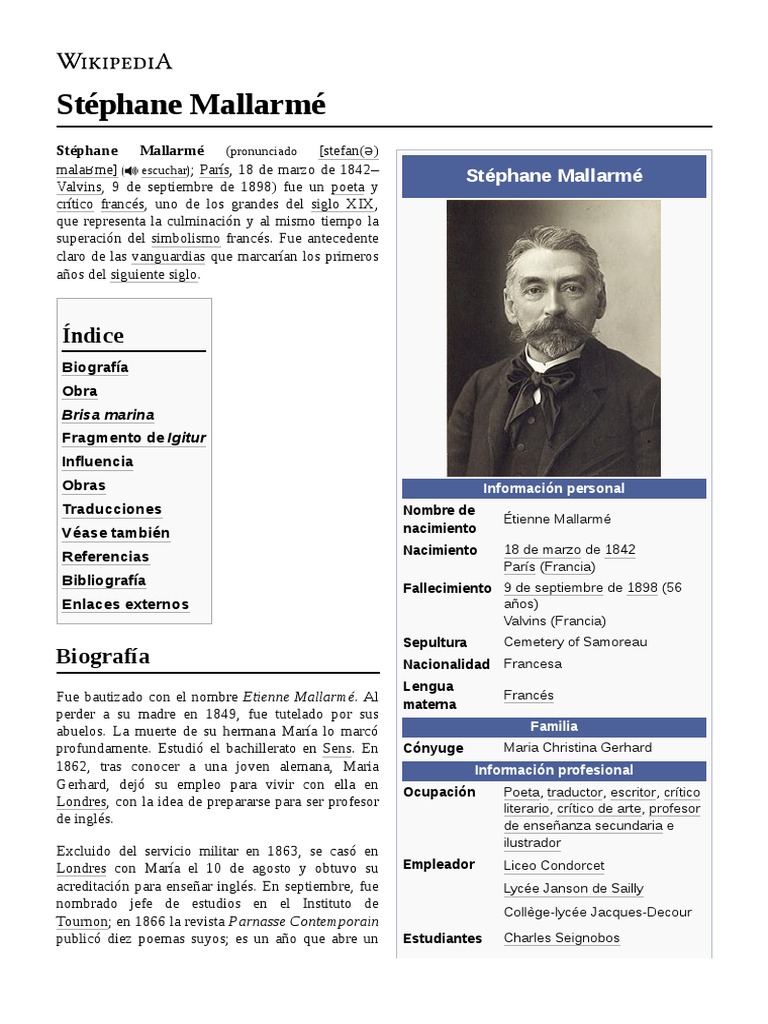 Stéphane Mallarmé | PDF | Poesía francesa