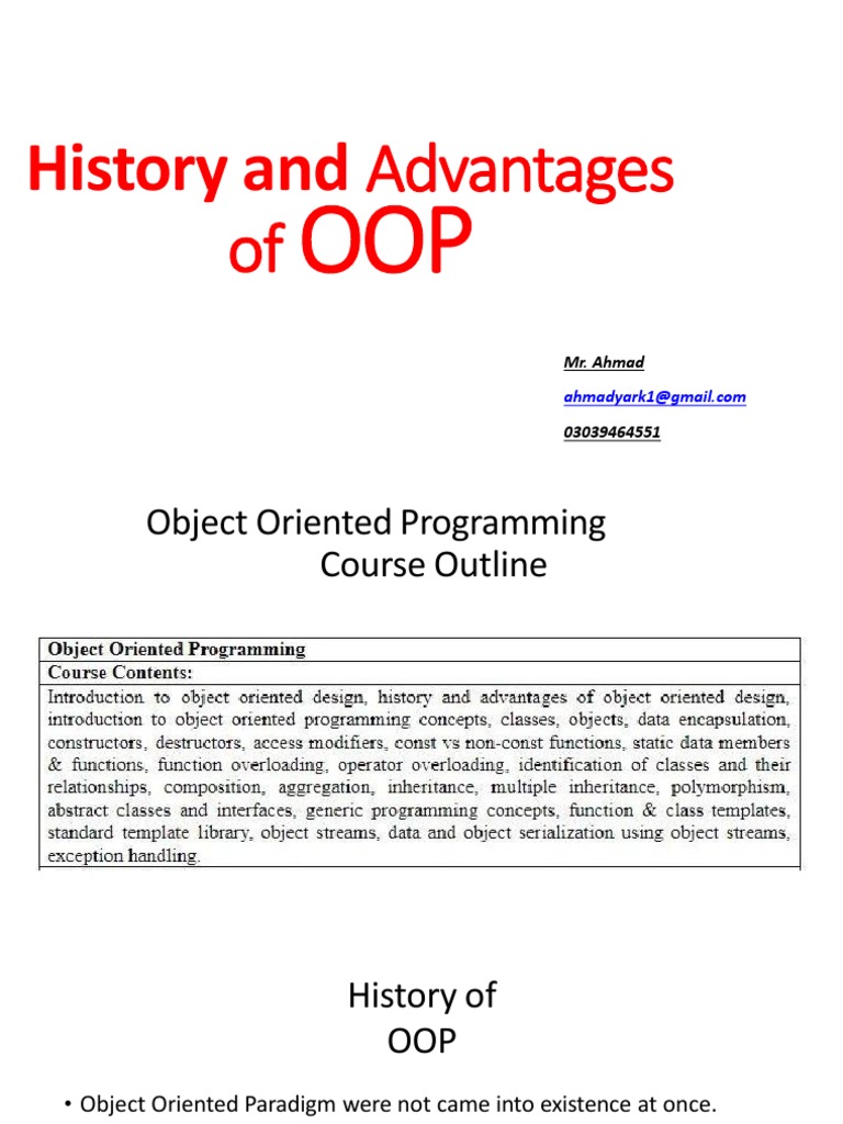 OOP-02 - History and Advantages of OOP | PDF | Object Oriented ...
