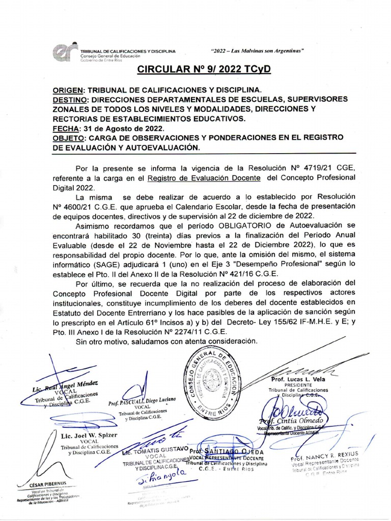 Circular #09 2022 TCyD | PDF