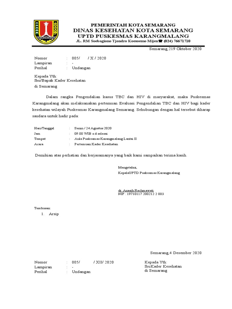 Surat Undangan Kader | PDF