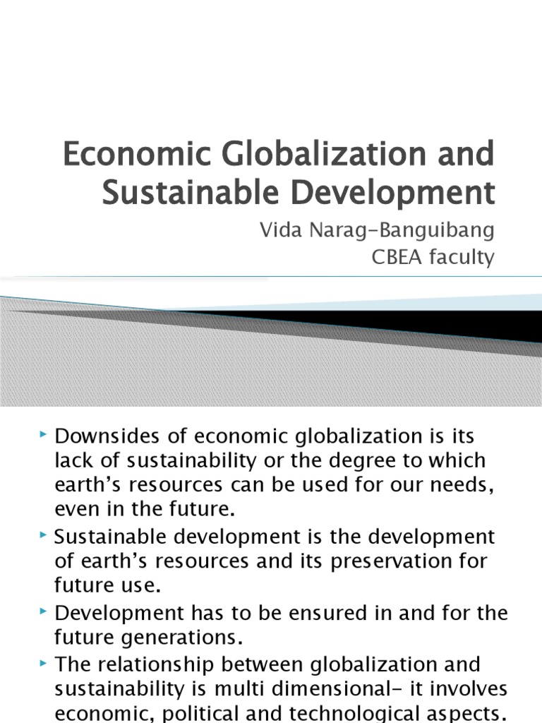 Economic Globalization and Sustainable Development | PDF | Poverty & Homelessness ...