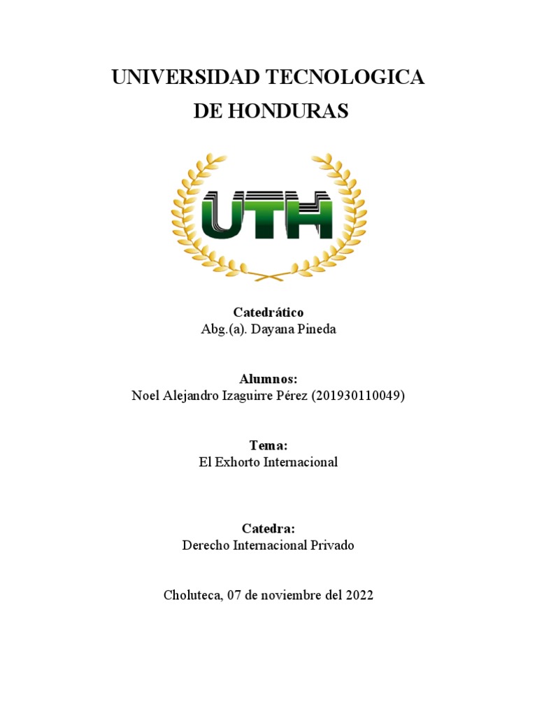 Exhorto Internacional Tarea | PDF | Jurisdicción | Ley procesal