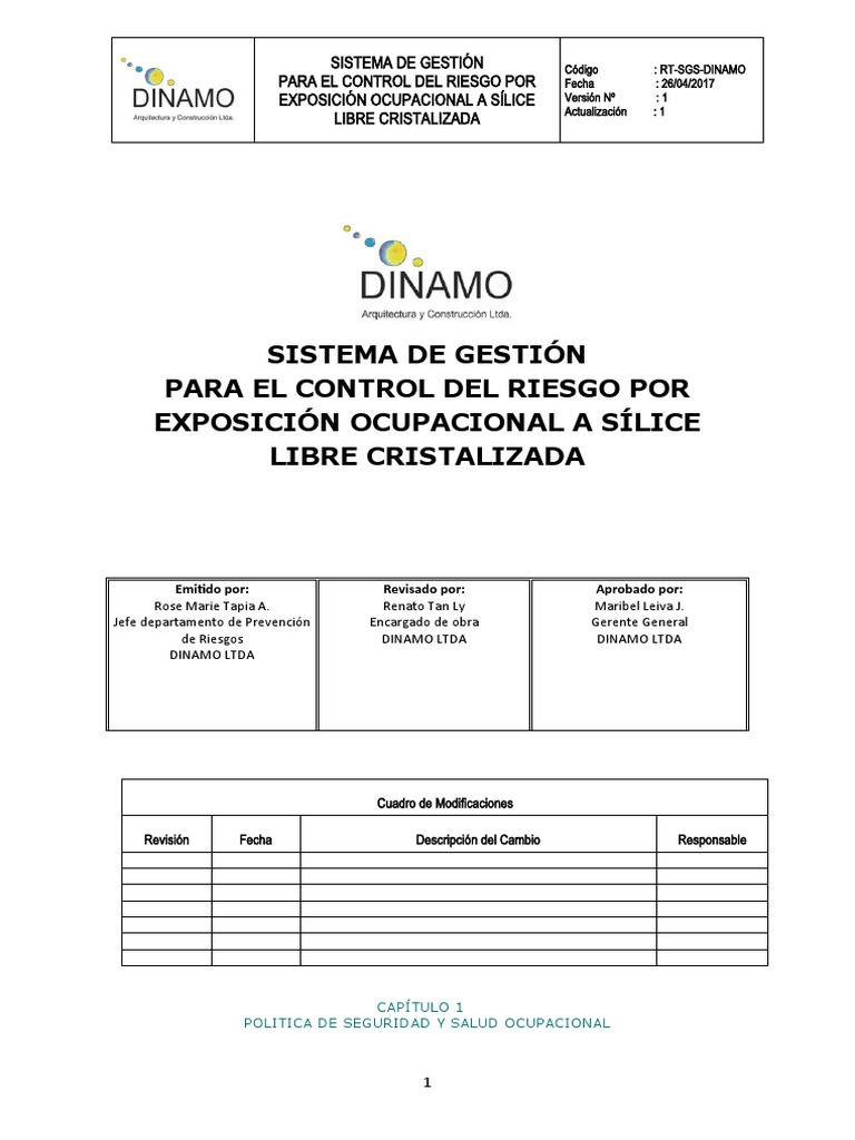 Formato Sistema de Gestión SILICE | PDF | Seguridad y salud ocupacional ...