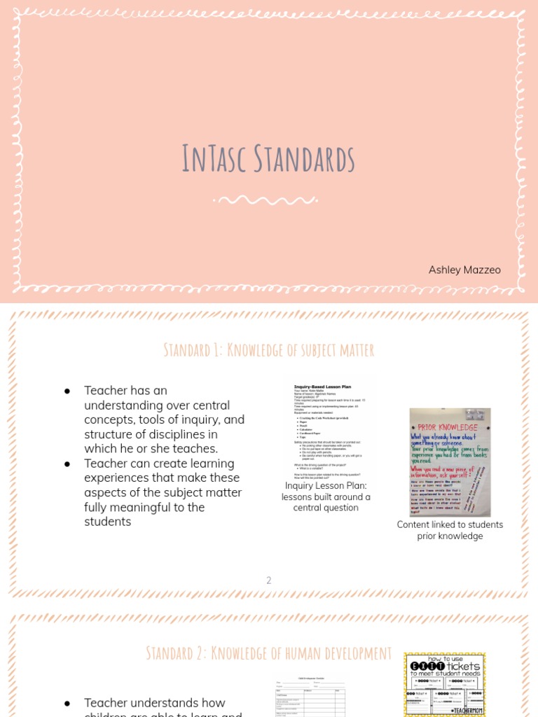 Intasc Standards | PDF | Learning | Teachers
