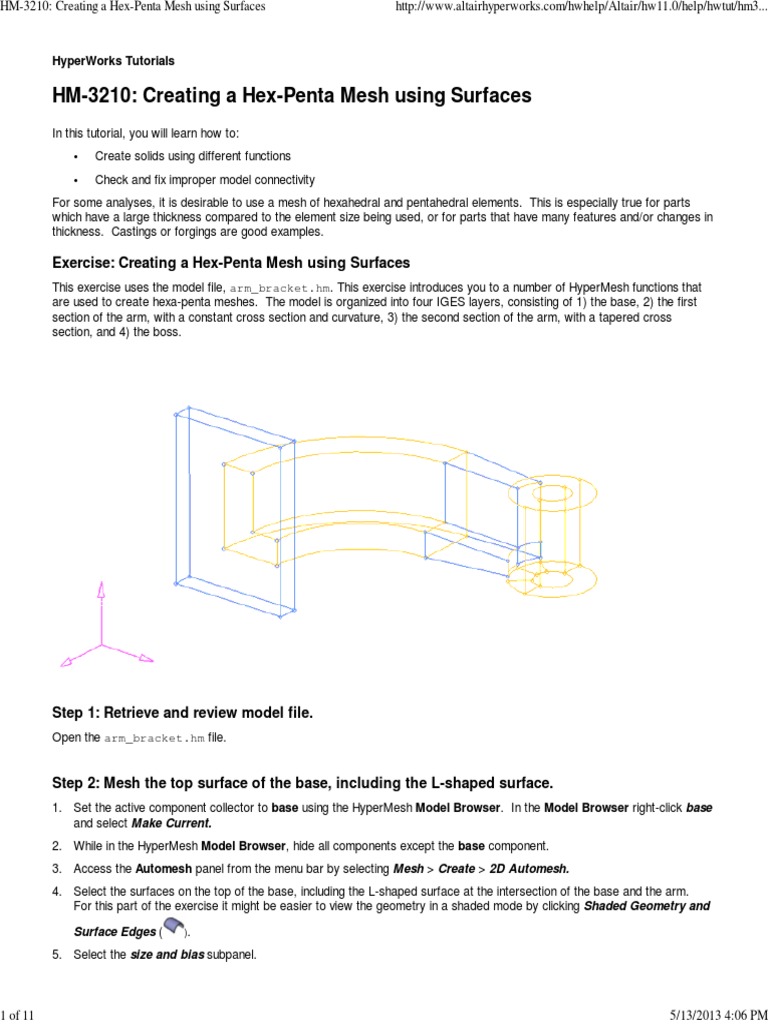 2 Creating A Hex-Penta Mesh Using Surfaces | PDF | Geometry