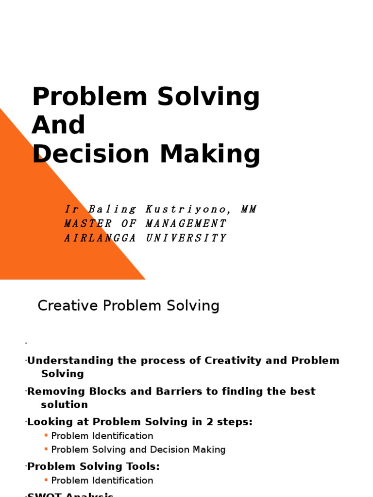Problem Solving and Decision Making | PDF | Brainstorming | Causality