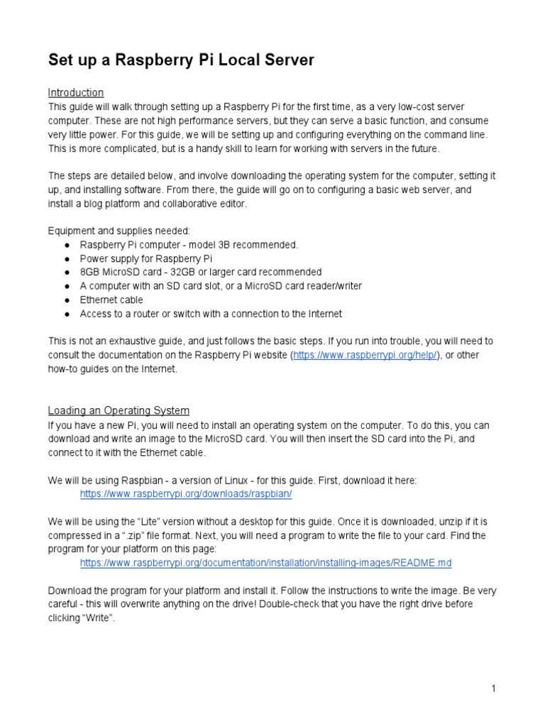 Set Up A Raspberry Pi Local Server Pdf Domain Name System Computer Architecture 
