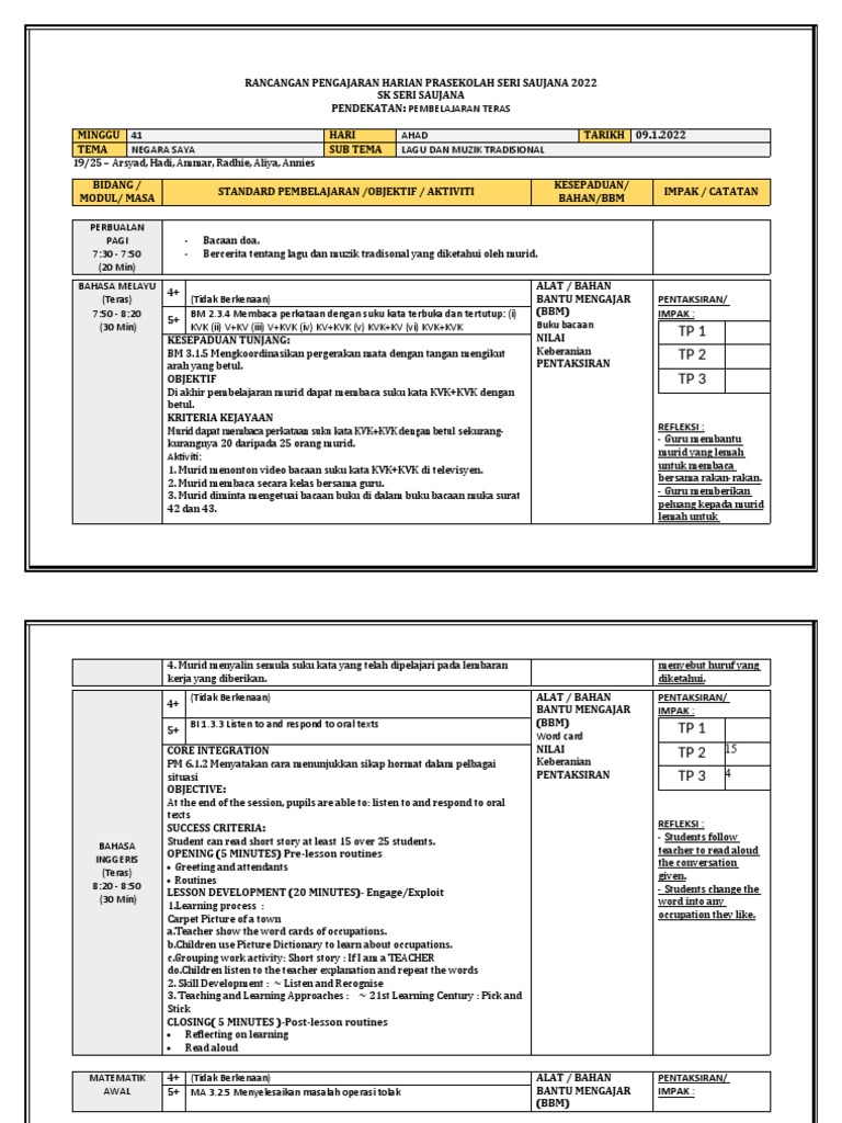 e-RPH Prasekolah 2021 M42 | PDF