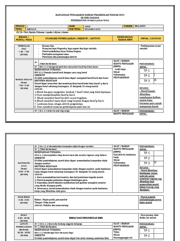 e-RPH Prasekolah 2022 M7 | PDF
