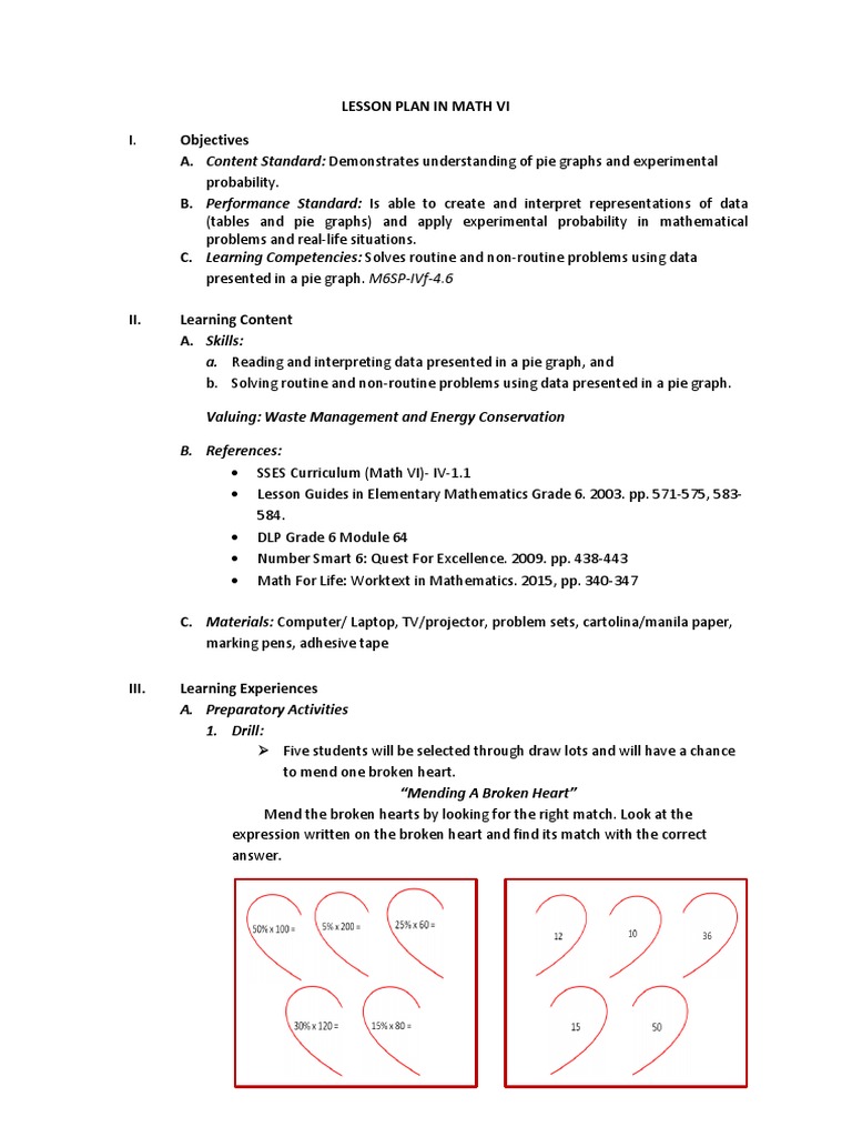 Solves Routine And Non Routine Problems Using Data Presented In A Pie Graph Math 6 Pdf