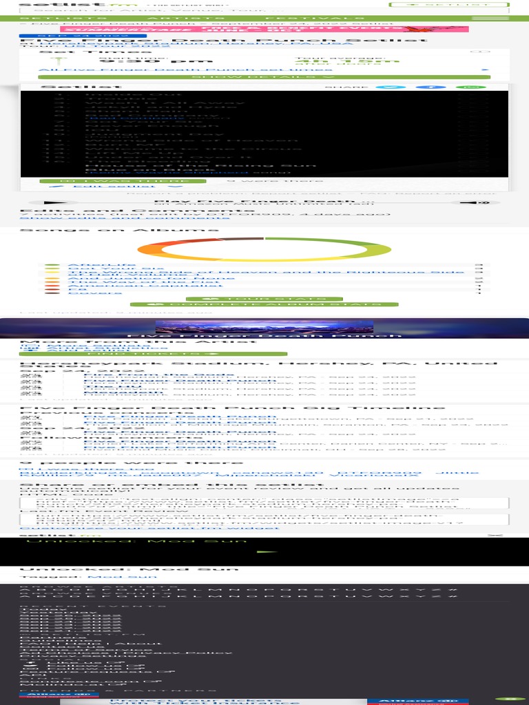 Five Finger Death Punch Concert Setlist at Hersheypark Stadium, Hershey On September 24, 2022 ...