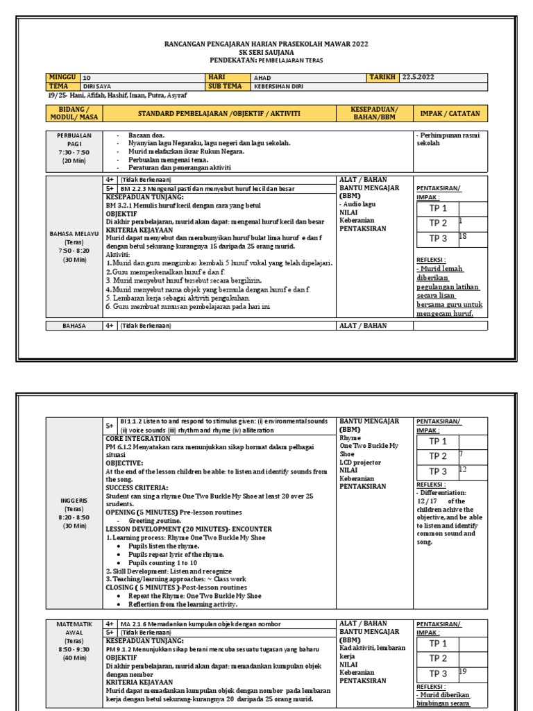 e-RPH Prasekolah 2022 M10 | PDF
