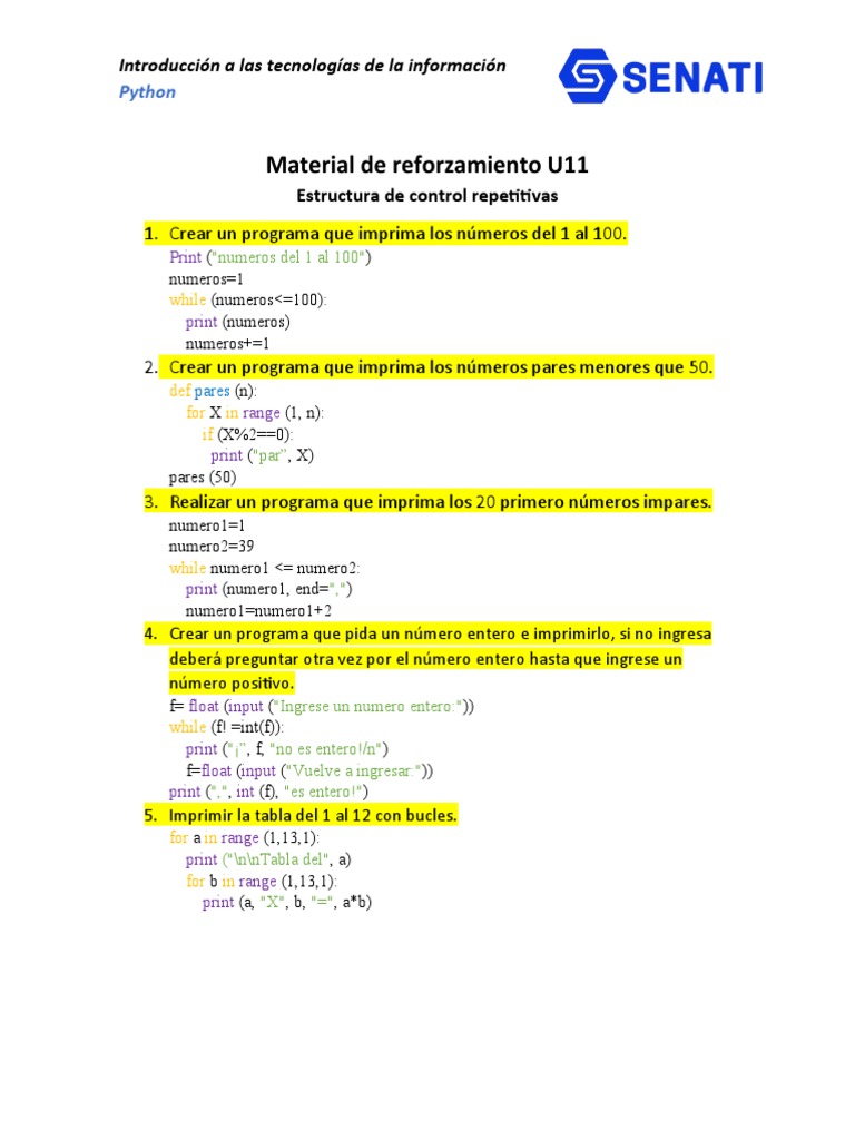 Material de Reforzamiento U11 | PDF | Programación de computadoras ...