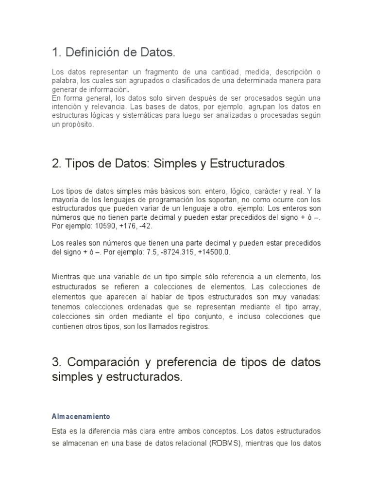 Tipos de Datos | PDF | Bases de datos | Tipo de datos