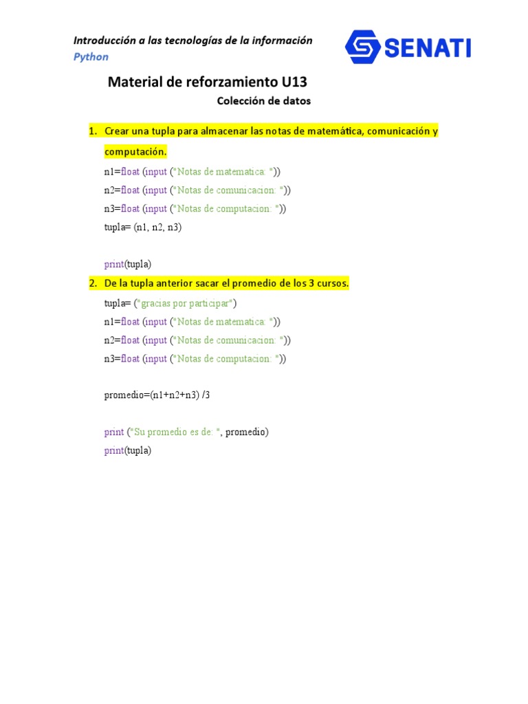 Material de Reforzamiento U13 | PDF