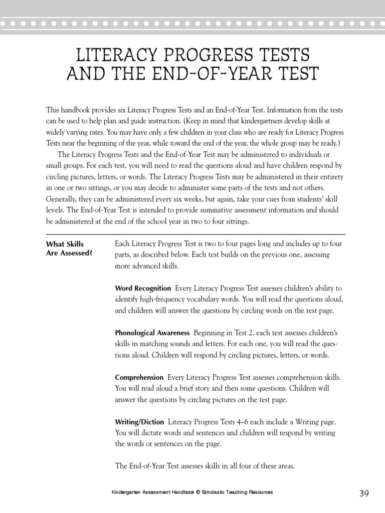 Literacy Progress Test 1 - g1 | PDF | Reading Comprehension | Literacy