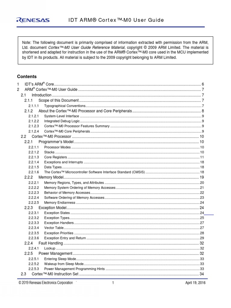 ARM Cortex M0 User Guide | PDF | Microcontroller | Central Processing Unit