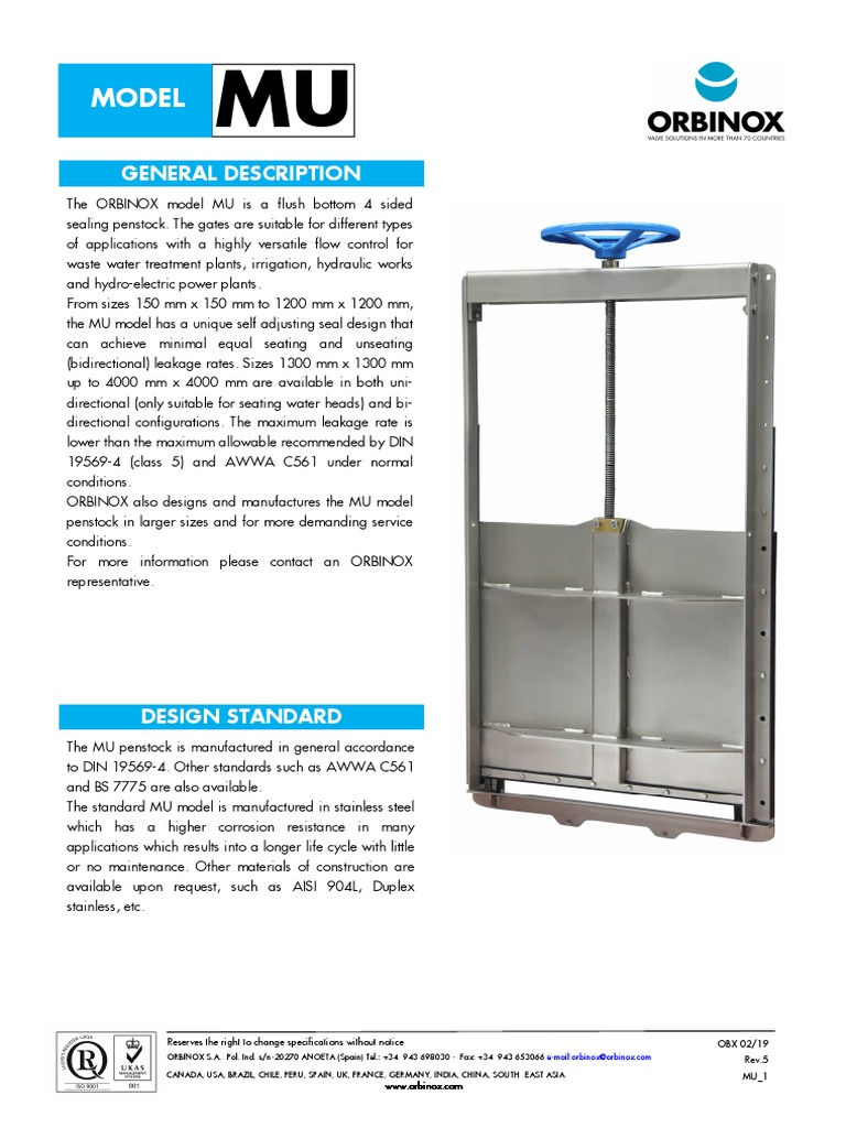 Stop Log Mu - Din - 19569 - 4-bs - 7775 - en - r5 | PDF | Actuator | Materials
