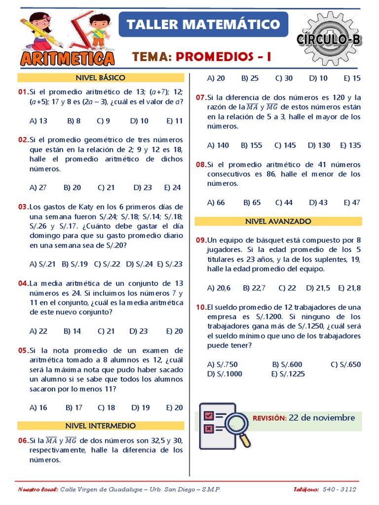Promedios I - Grupo B | PDF