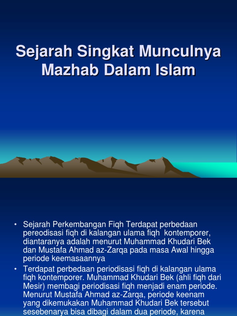 Sejarah Singkat Munculnya Mazhab Dalam Islam | PDF