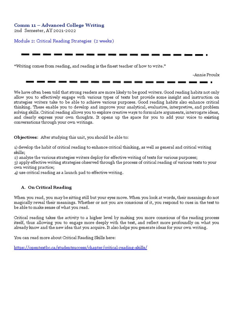 Module 2 | Download Free PDF | Rhetoric | Reading Comprehension