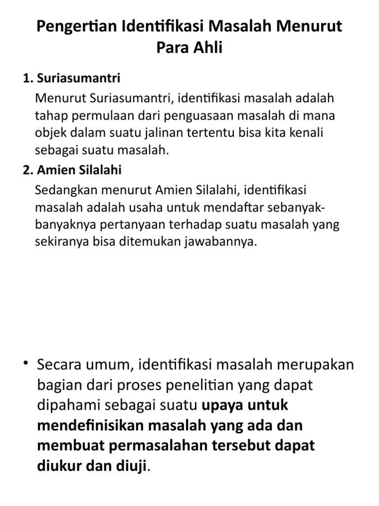 Identifikasi Masalah | PDF