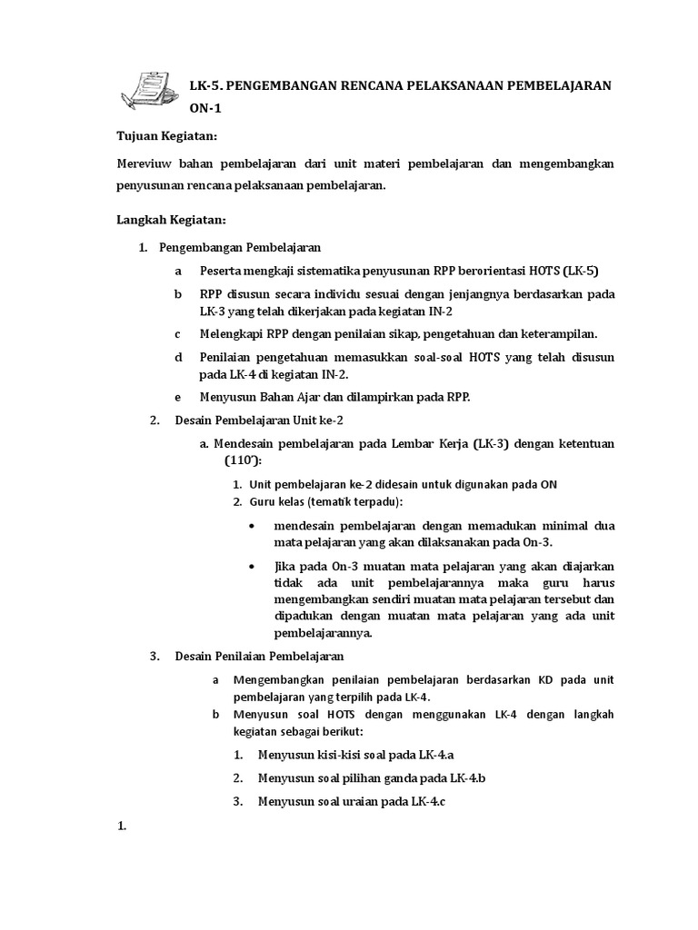 LK.5 RPP - Wentri K | PDF