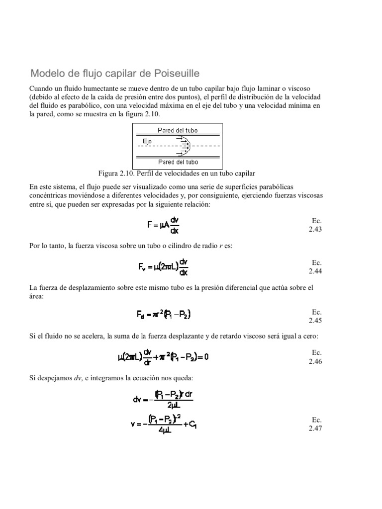 Modelo de Flujo Capilar de Poiseuille | PDF | Tecnología e ingeniería