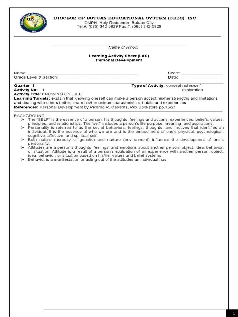 LAS PERDEV Week 1 To 3 | PDF | Attitude (Psychology) | Emotions