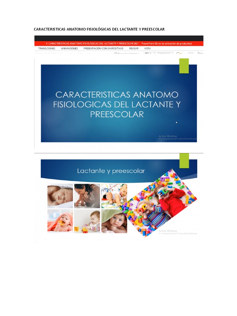 Características del Lactante y Preescolar | PDF