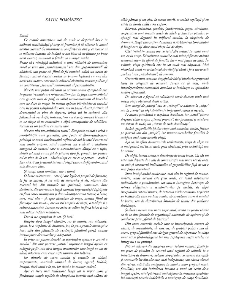 Satul Romanesc | PDF