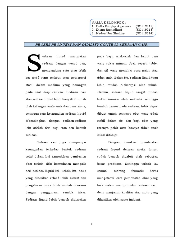 QC Sediaan Cair | PDF