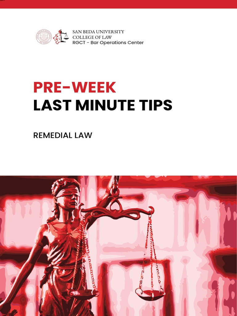 2022 San Beda PreWeek & LMT - Remedial Law | PDF