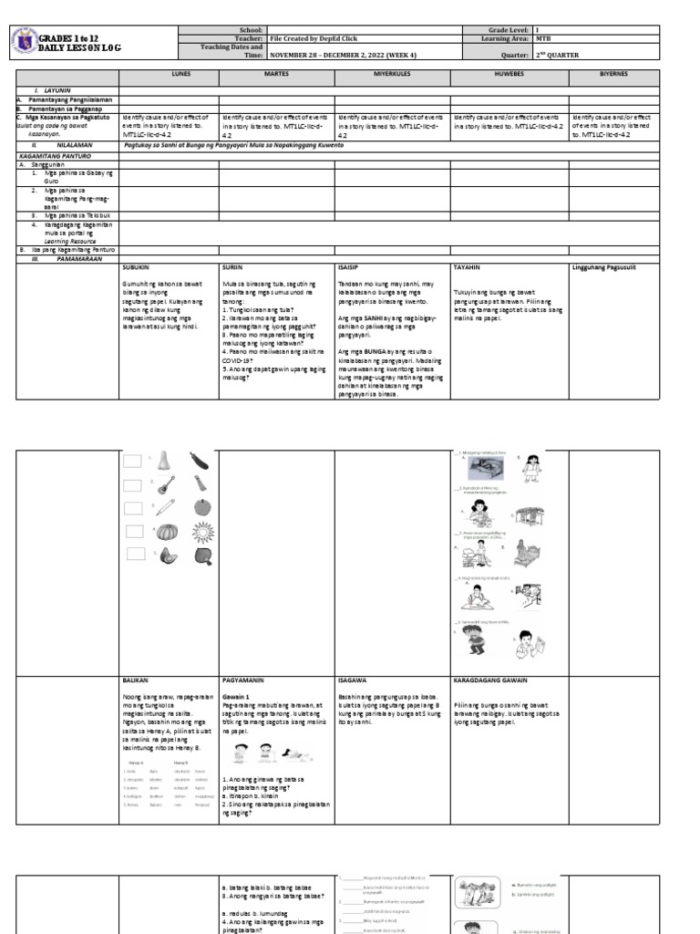 DLL - MTB 1 - Q2 - W4 | PDF