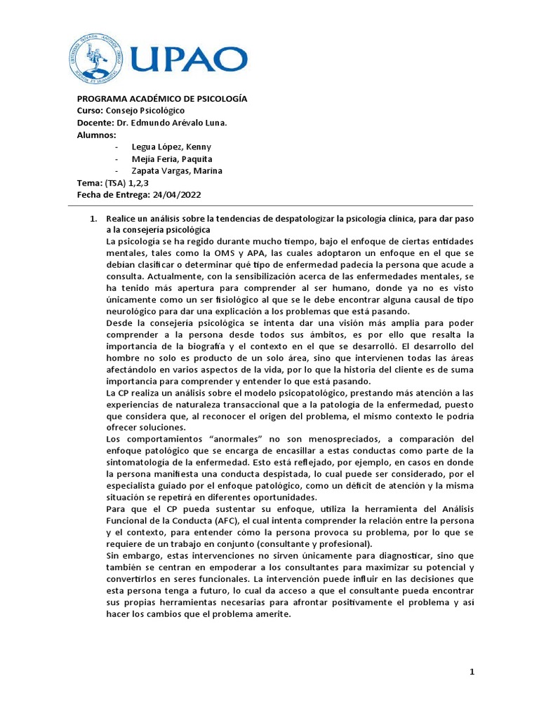 (Tsa) 1,2,3 | PDF | Sicología | Adultos