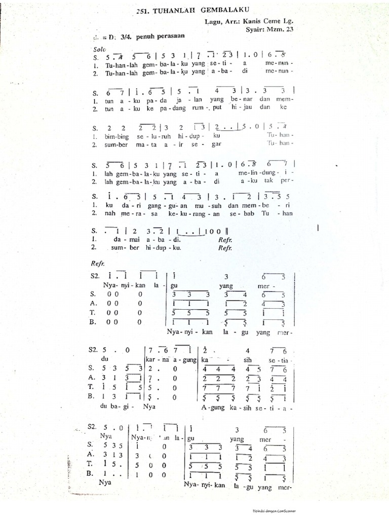 Tuhanlah Gembalaku | PDF Tuhanlah Gembalaku | PDF