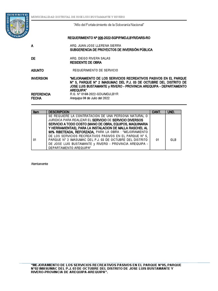 Req. 006 - Serv. 04 - Colocacion Malla Raschel Al 90% Ribeteada ...