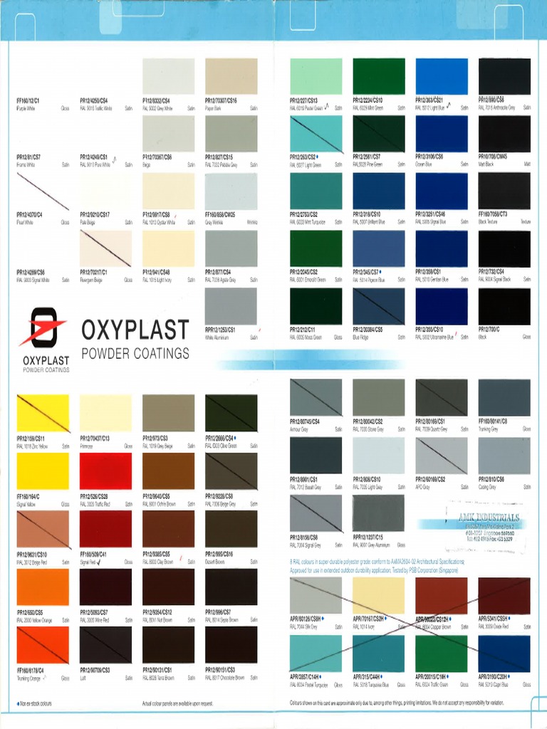 Color - Chart (1) - OXYPLAST | PDF