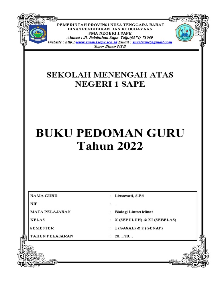 Contoh Buku Pedoman Guru | PDF